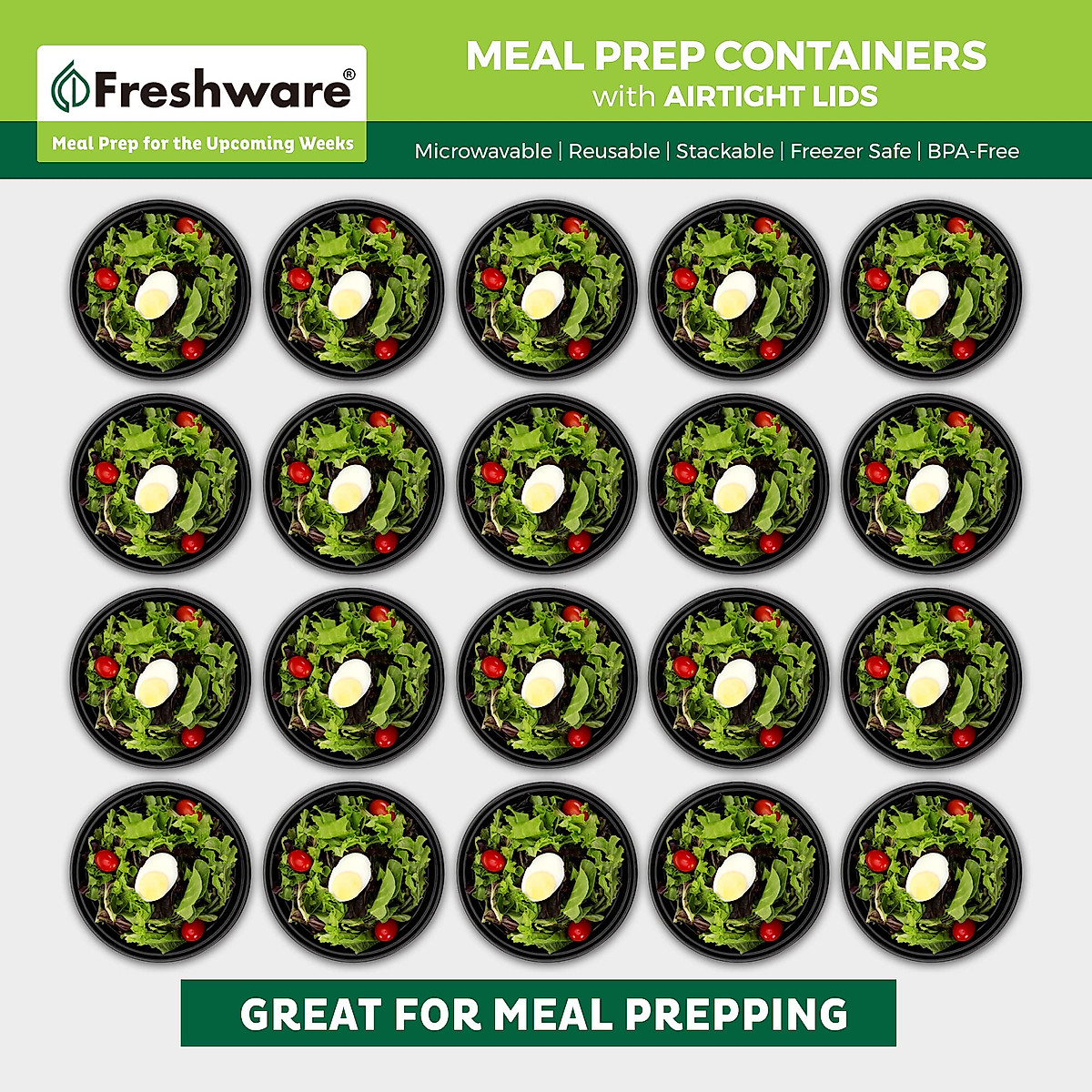 Freshware Meal Prep Containers with lids [30 Pack] Food Storage Containers, Bento Box, BPA-Free, Stackable, Microwave, Dishwasher, Freezer Safe, 28 oz