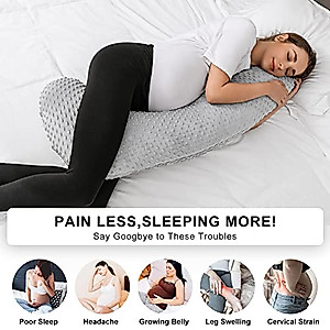 Treeking-Pregnancy Pillows - Soft and Comfortable Pregnancy Body Pillow for Side Sleeping, Durable and Stretchy Maternity Pillow Suitable for Head, Neck and Abdominal Support