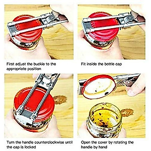 Master Opener Adjustable Jar & Bottle Opener, Adjustable Multifunctional Stainless Steel Can Opener Jar Lid Gripper, Manual Jar Bottle Opener Kitchen Accessories (1PCS)