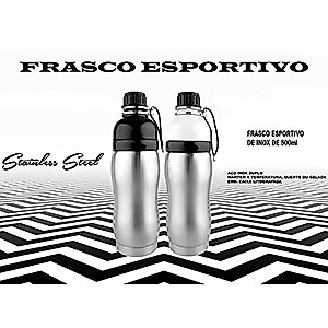 herweg, Sports thermos bottle, container, stainless steel water bottles -17Oz / 500ml, school bottles, for hot or cold drinks, bottle with spout easy hydration during exercise, 415-55