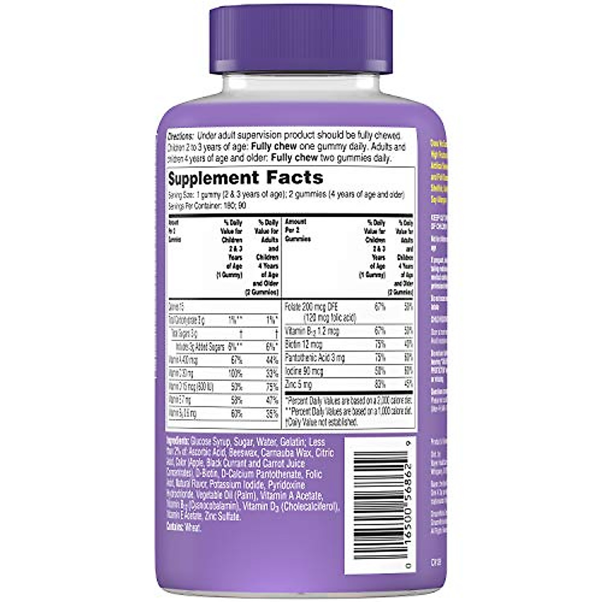 One A Day Kids Trolls Multivitamin Gummy, Kids Vitamins with Vitamins A, B6, B12, C, D, E, Zinc, Folic Acid and Biotin (Packaging May Vary), Trolls, 180 Count