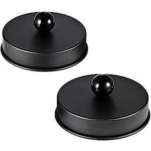 Mason Jar Apothecary Storage Lids - Jars NOT Included - Bathroom Accessory Lids for Modern Farmhouse Bathroom Decor - Rustproof Stainless Steel Lid with Waterproof Stickers / 2-Pack (Black)