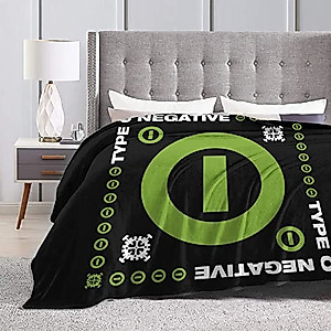 Type Music O Negative Blanket Soft Warm Flannel Fleece Blanket Throw Blankets for Bed Couch 50"x40"