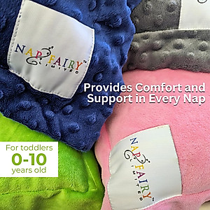 The Nap Fairy Pillow, Childrens Pillow with a Pocket, for Nap Time & Bed Time, 10x15, Soft Minky Fabric, Fun Teaching Tool for Kids, Pillow & Sham (Single Pillow, Cool Blue)