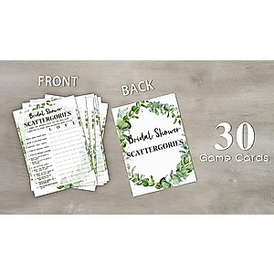 Bridal Shower Game Cards, Bridal Shower Game, Tropical Jungle Theme Engagement Party Cards For Wedding, Set of 30 Cards(Leaf005)