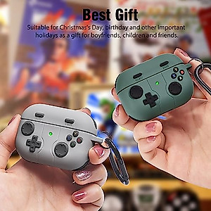 KOREDA Compatible with AirPods Pro 2nd Generation/1st Generation Case Cover with Cleaner Kit & Replacement Eartips (S/M/L), Classic Handheld Game Console Design Case for AirPod Pro 2023/2022/2019