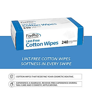 ForPro Professional Collection Lint-Free Cotton Wipes, 100% Pure Cotton Gauze, 2" x 2", White, 240-Count