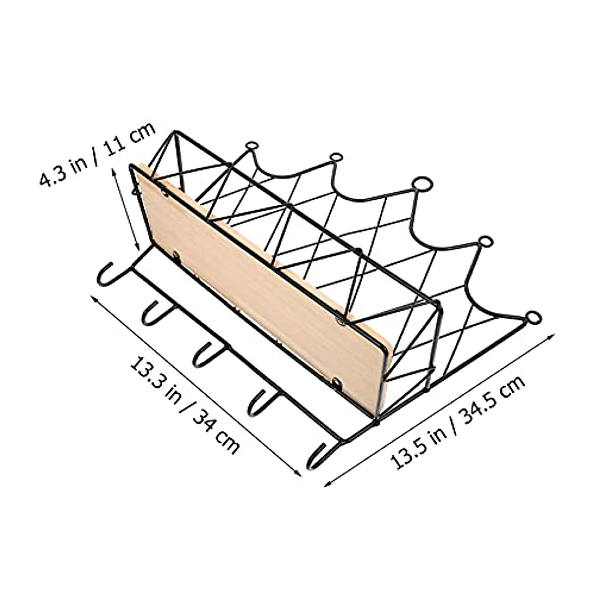 Garneck Rustic Floating Shelves Crown Shaped Wall Shelf Wrought Iron Entryway Key Holder Wall Organizer Sculpture Vase Storage Rack for Home Office