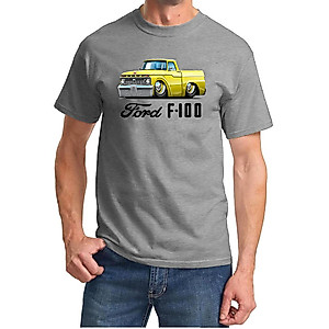 1966 Ford F100 F-100 Pickup Truck Full Color Design Tshirt XL Grey