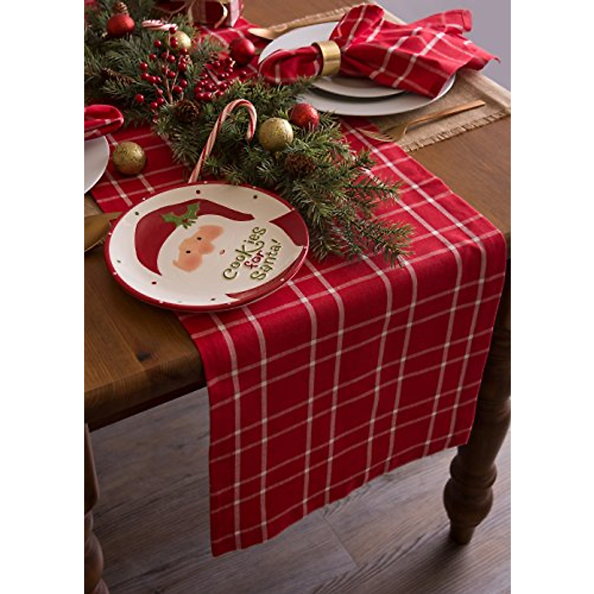 DII Seasonal Holiday Baking Collection Decorative Kitchen Servewantae, 8.3x8.3, Small Santa Cookie Plate