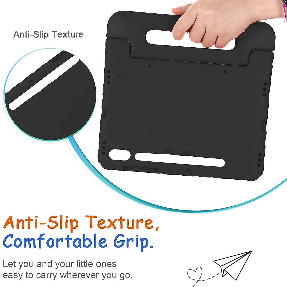 Kids Case for Samsung Galaxy Tab S7/S8 11" (2020/2022), Techcircle Handle Stand Lightweight EVA Foam Bumper Protective Rugged Drop Protection Child Proof Cover for Galaxy Tab S8/S7 SM-X700/T870, Black