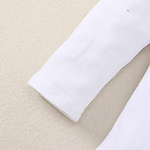 LYSMuch Toddler Baby Girls Long Sleeve Ruffle T Shirt Kids Casual Plain Solid Top Blouse T-Shirt Undershirt (White, 4-5T)