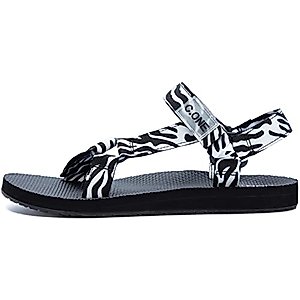 CHOOSEONE Women's Sport Sandals Hiking Sandals Athletic Sandal with Arch Support Yoga Mat Insole Outdoor Light Weight Water Shoes zebra 39