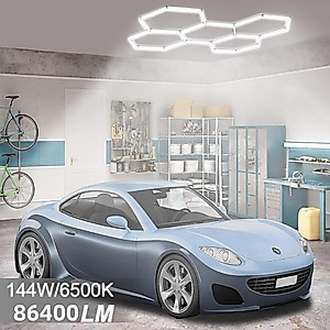 Brivulgent 2 LED Tubes for Garage Lighting | Hexagon Ceiling Lights Replacement | Hex Lights Replacement LED Tubes for Hexagon Garage Lights | Hexagon LED Lights | Garage Ceiling Light Upgrade