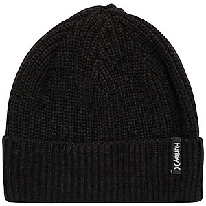 Hurley Men's Cuffed Beanie - Loose Knit Winter Hat, Size One Size, Black