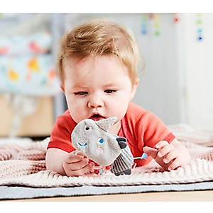 Rhino Fabric Clutching Toy with Removable Plastic Teething Ring