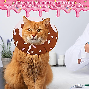 GGSTDDUP Cat Cone Collar Soft Cat Recovery Collar Adjustable Cat and Dog Cone Postoperative Recovery Collar Elizabethan Collar for Cats and Small Dogs(Brown S)