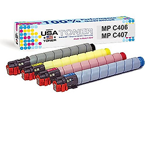 MADE IN USA TONER Compatible Replacement for Ricoh MP C306, C307, C406, C407 High Yield (Black, Cyan, Yellow, Magenta, 4 Pack)