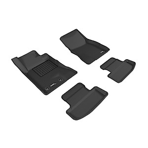 3D MAXpider Custom Fit Kagu Floor Mat (Black) Compatible with Ford Mustang 2015-2025 - Full Set