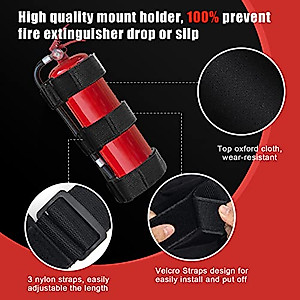 Luxiv Fire Extinguisher Mount Holder for Jeep, 3rd Party Accessory for Jeep Wrangler Fire Extinguisher Holder Roll Bar Fire Extinguisher Strap for Jeep Wrangler CJ, YJ, TJ, LJ, JK, JKU, JL, JLU