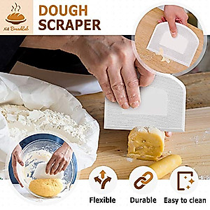 Bread Proofing Basket With Baking Tools - Sourdough Starter Kit With Bread Basket - Bread Proofing Baskets For Sourdough - Bread Making Set With Dough Whisk - Dough Scraper Baking Gifts For Bakers