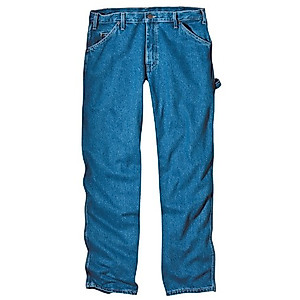 Dickies mens Relaxed Fit Carpenter jeans, Stone Washed, 36W x 32L US