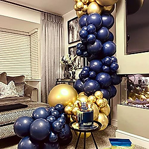100Pcs Blue Balloons, Navy Blue Balloon Garland Arch Kit 18/12/10/5 Inch Matte Blue Different Sizes Latex Balloons for Birthday Wedding Party Baby Shower Wedding Graduation Decorations