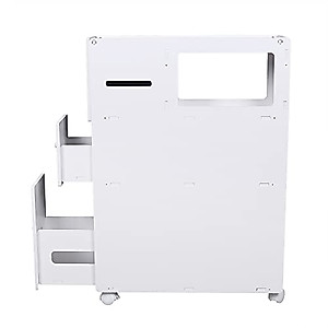 DYRABREST Bathroom Storage Cabinet 3-Tier Toilet Side Cabinet Free Standing Toilet Paper Holder Narrow Corner Floor Cabinet Vertical Dresser Storage Tower with Drawers for Small Space