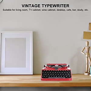 FOMIYES Vintage Typewriter Model Metal Manual Typewriter Antiques Retro Electric Typewriter Desktop Ornament for Home Office Study Room Decoration Red