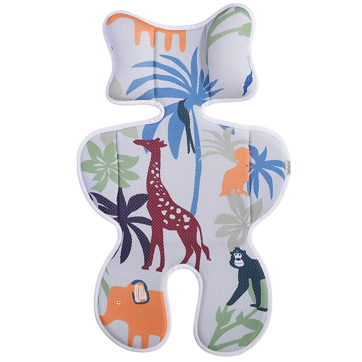 Bebamour Baby Stroller Liner Seat Pad Mat with Breathable 3D Mesh Stroller Liner Insert Car Seat Liner Cover (White Forest)