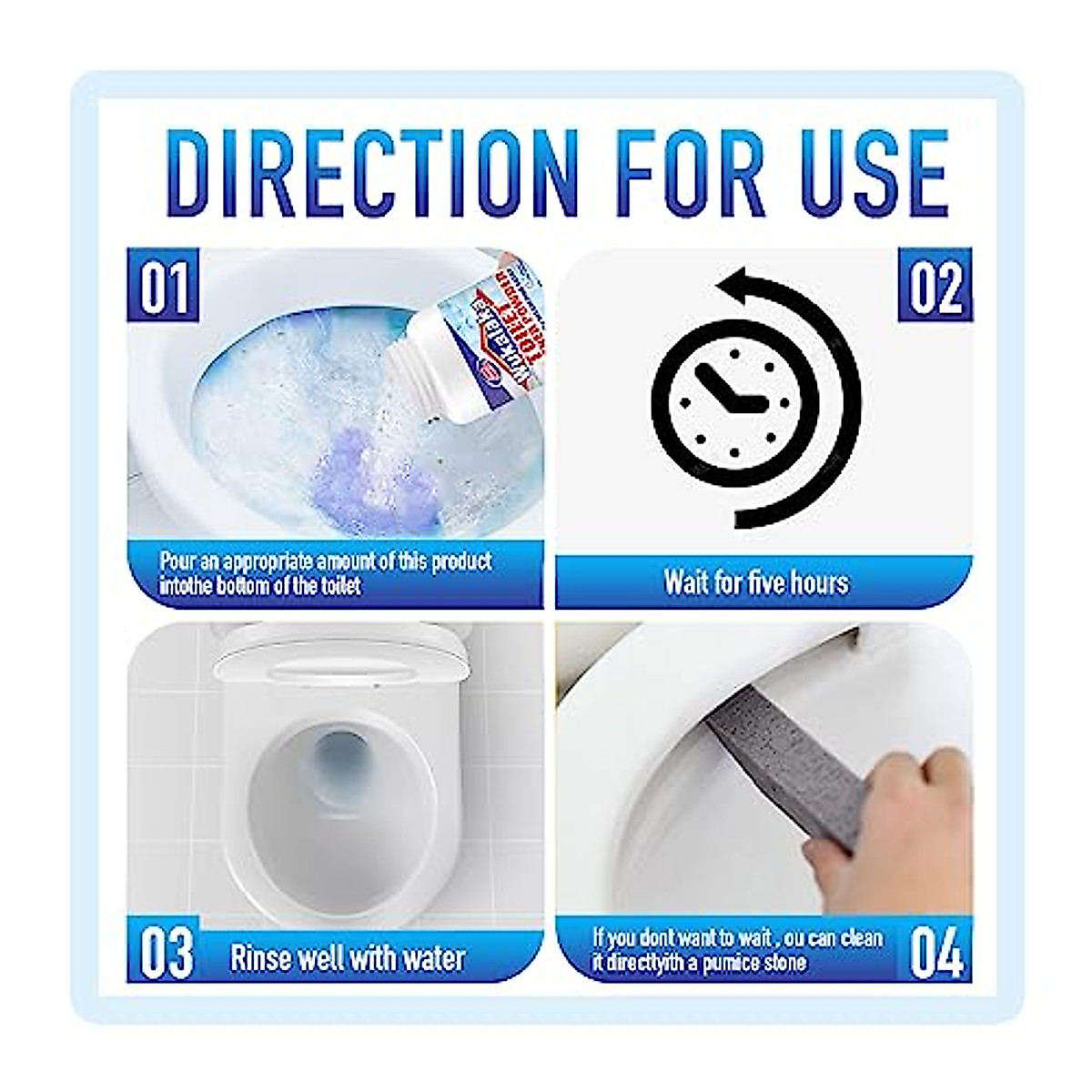 WUKALAKA Pumice Stone for Toilet Cleaning Bowl Stick, Pumice Stone Toilet Bowl Clean Brush, Powerfully Cleans Hard Water Rings, Calcium Buildup and Stains, Suitable for Cleaning Toilet, Bathroom