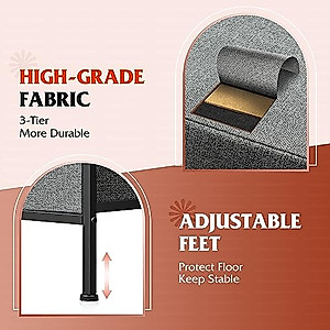 WLIVE Dresser for Bedroom with 5 Drawers, Wide Bedroom Dresser with Drawer Organizers, Chest of Drawers, Fabric Dresser for Living Room, Closet, Hallway, Nursery, Dark Grey