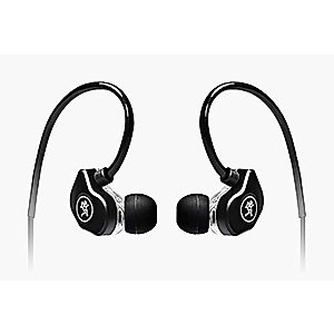 Mackie CR Series, Professional Fit Earphones with Dual-Driver Sound, Black), Mic and Control (CR-BUDS+)