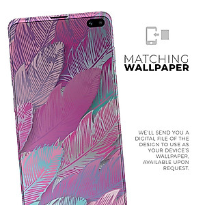 DesignSkinz Spectral Vector Feathers Protective Vinyl Decal Wrap Skin Cover Compatible with The Samsung Galaxy S20 (Screen Trim & Back Glass Skin)