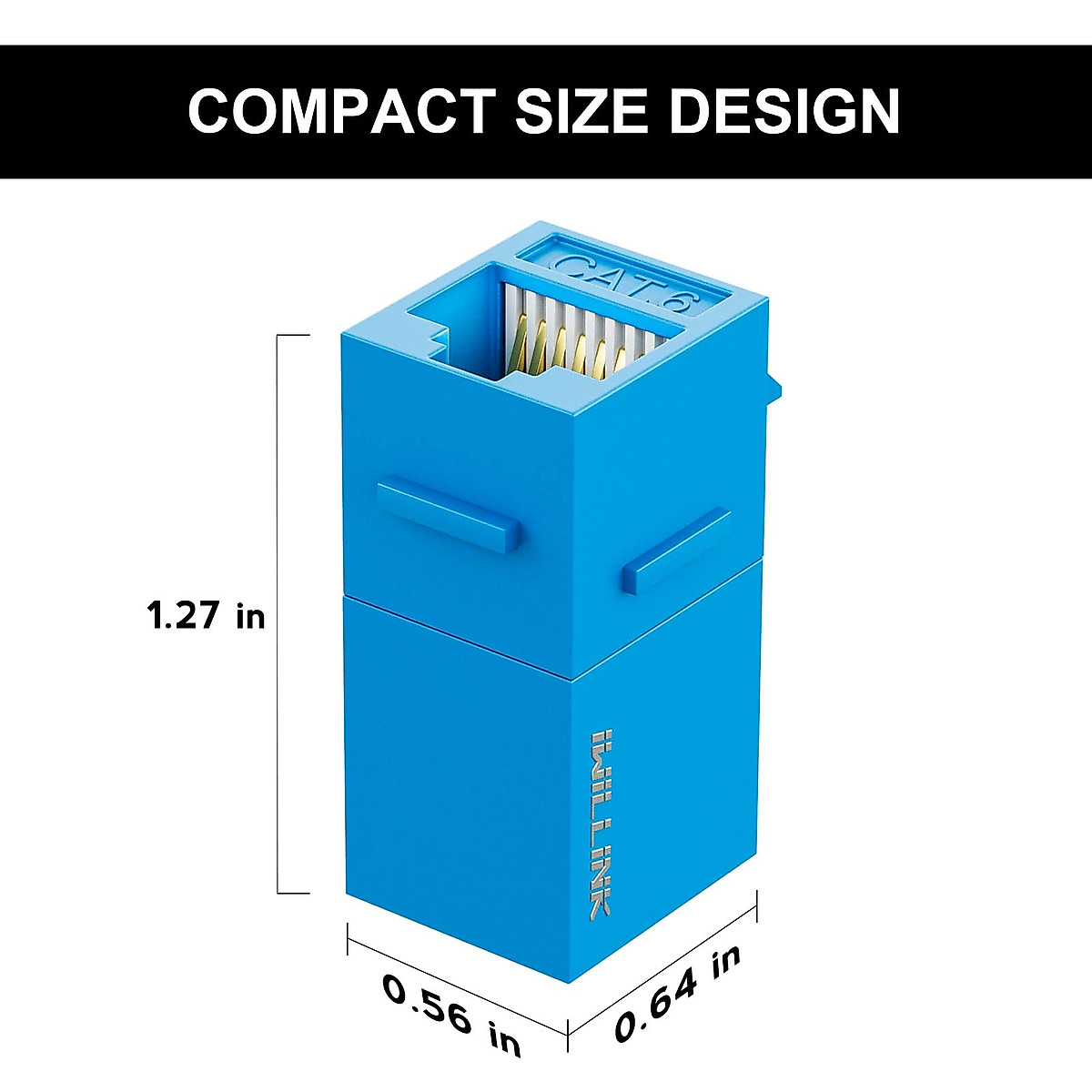 iwillink RJ45 Cat6 Keystone Coupler 5-Pack, Female to Female Cat6 Keystone Jack, UTP Keystone Coupler Insert, Blue
