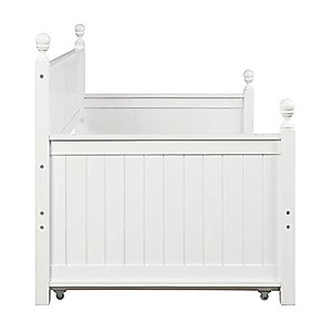 Solid Pine Wood Twin Size Daybed Frame - Used as Sofa or Bed, Ideal for Small Spaces with Trundle - Concise and Modern Appearance - with Square Posts and Wide Boards - Easy to Assemble - White