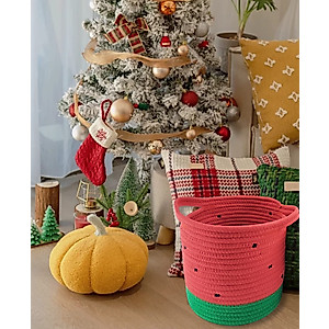 Watermelon Cotton Rope Storage Basket Pack of 3 for Organizing Novelty Gift Fruit Basket Large Picnic Basket Room Decor