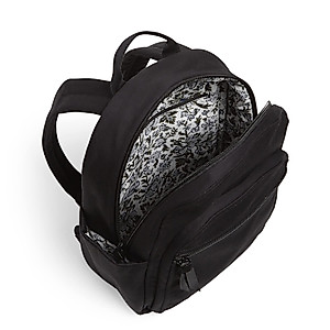 Vera Bradley womens Cotton Small Backpack Bookbag, Black - Recycled Cotton, One Size US
