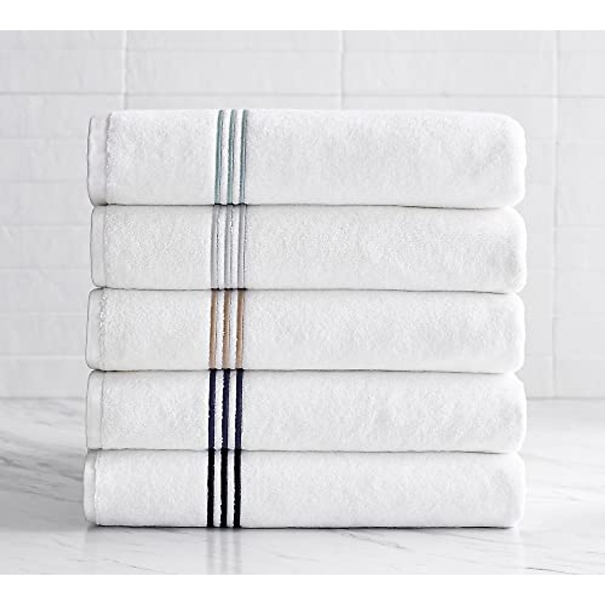 SIMPLI-MAGIC 79509 8-Piece Premium Set, 2 Bath, 2 Hand, 4 Wash Cloths, 100% Ring Spun Cotton Highly Absorbent Towels for Bathroom, Gym, Hotel, and Spa, (2) 27" X 54" (2) 16" x 30" (4) 13" x 13", Black
