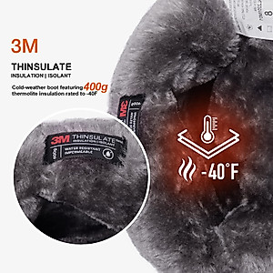 ALEADER Mens Snow Boots, 400g Insulated Winter Boots Waterproof Warm Hiking Boots Black 13 D(M) US