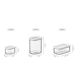 Mepal Modula Transparent Food Storage Container | 15oz/450ml | Perfect for Dry Goods | Dishwasher Safe | White Framed Lid | BPA Free | Made in Holland