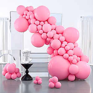 PartyWoo Magenta Pink Balloons, 100 pcs Hot Pink Balloons Different Sizes Pack of 36 Inch 18 Inch 12 Inch 10 Inch 5 Inch Persian Pink Balloons for Balloon Garland Arch as Party Decorations, Pink-Y11