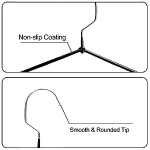 Kabudar Non-Slip Hanger Metal Hangers Wire Shirt Hangers Chrome and Black Friction, 40 Pack Space Saving Clothes Hanger with Rubber Coating 16.5 Inches