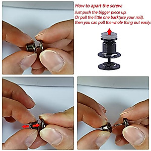 Urmspst 4 Set Pant Waist Tightener, Adjustable Waist Buckle Set, Extra Button for Jeans to Make Tighter, Button Adjuster for Pants, Jeans, Skirts, Sleeves, (Black Pearl)