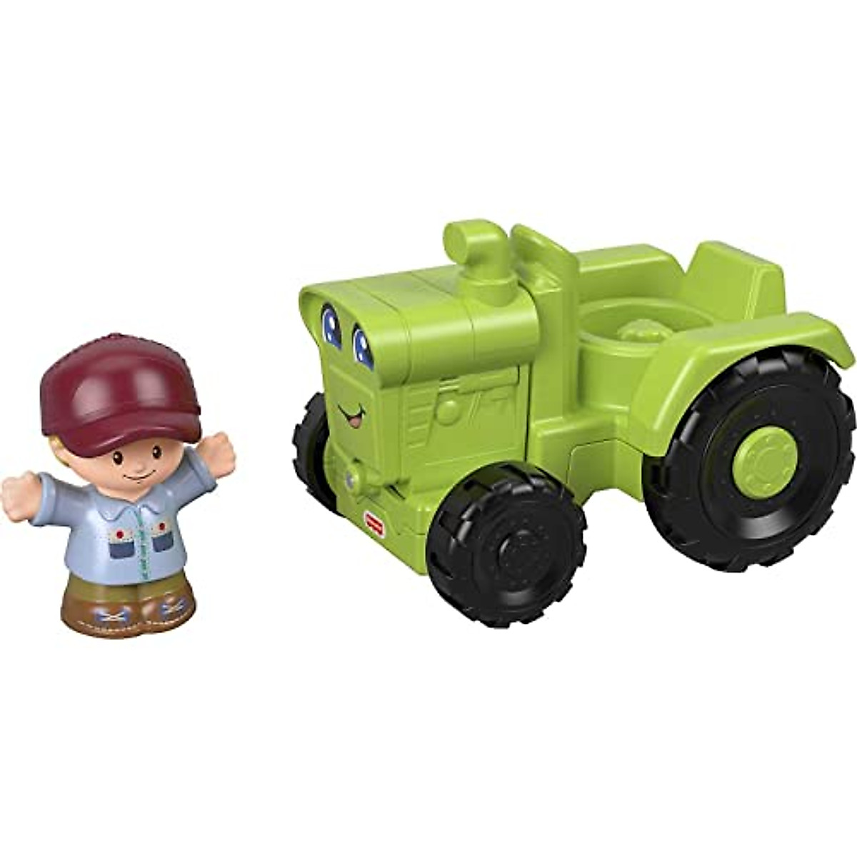 Fisher-Price Little People Toddler Farm Toy Helpful Harvester Tractor & Farmer Figure For Pretend Play Ages 1+ Years