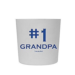 Funny Guy Mugs #1 Grandpa Travel Tumbler With Removable Insulated Silicone Sleeve, White, 16-Ounce