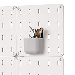 iDesign Cade BPA-Free Plastic Modular Hanging Pegboard Organizer Storage Bin, 5.04" x 3.04" x 4", Gray
