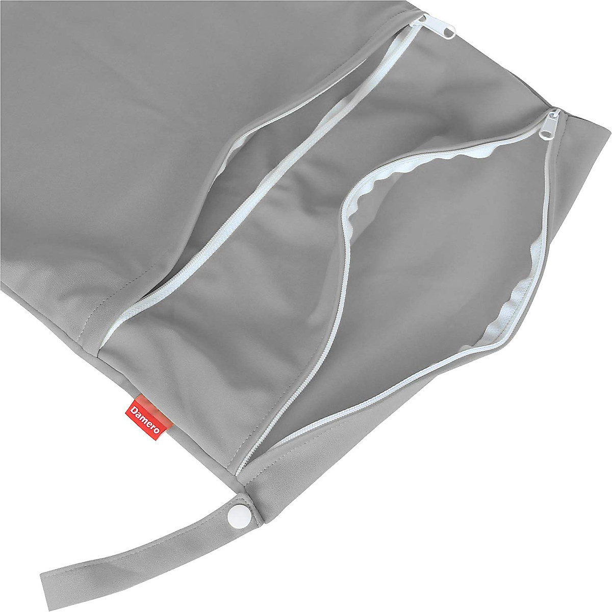 Damero 3pcs Pack Wet Dry Bag for Cloth Diapers Daycare Organizer Bag, Gray