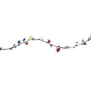 Amscan Red White and Blue Prismatic Stars Wire Garland 18ft