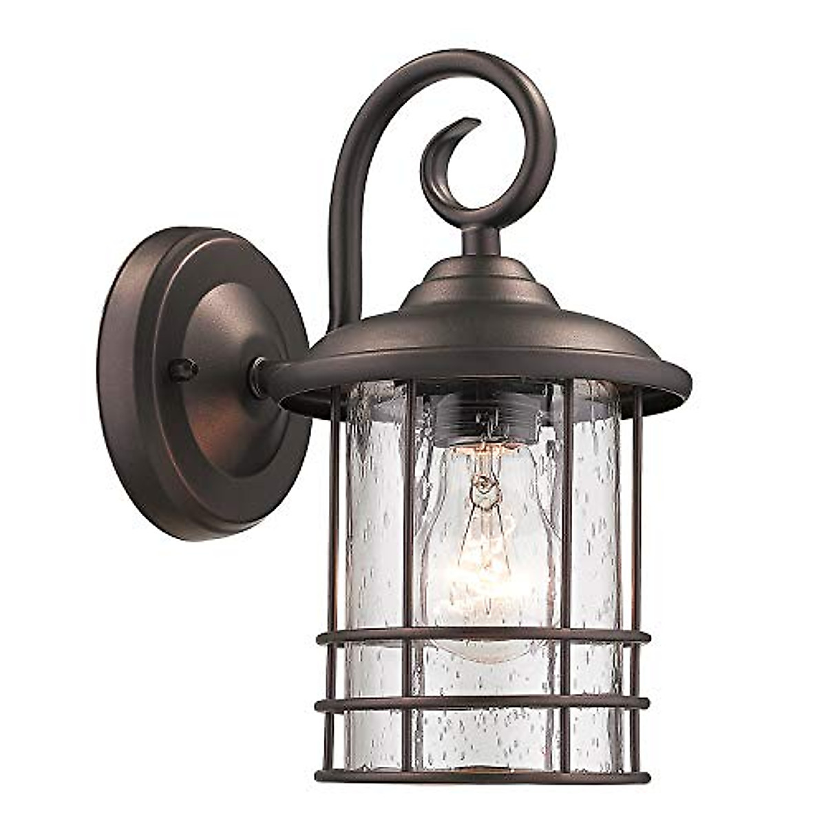 MICSIU Outdoor Wall Lantern 1-Light 2 Pack Exterior Wall Sconce Lamp Porch Light Fixture Waterproof with Clear Seedy Glass,Oil Rubbed Bronze for Entryway, House, Patio,Garage,Doorway